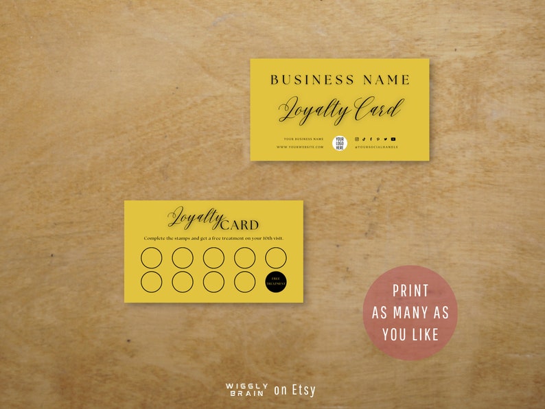 Business Loyalty Card Template, Customer Punch Card, Editable Beauty ...