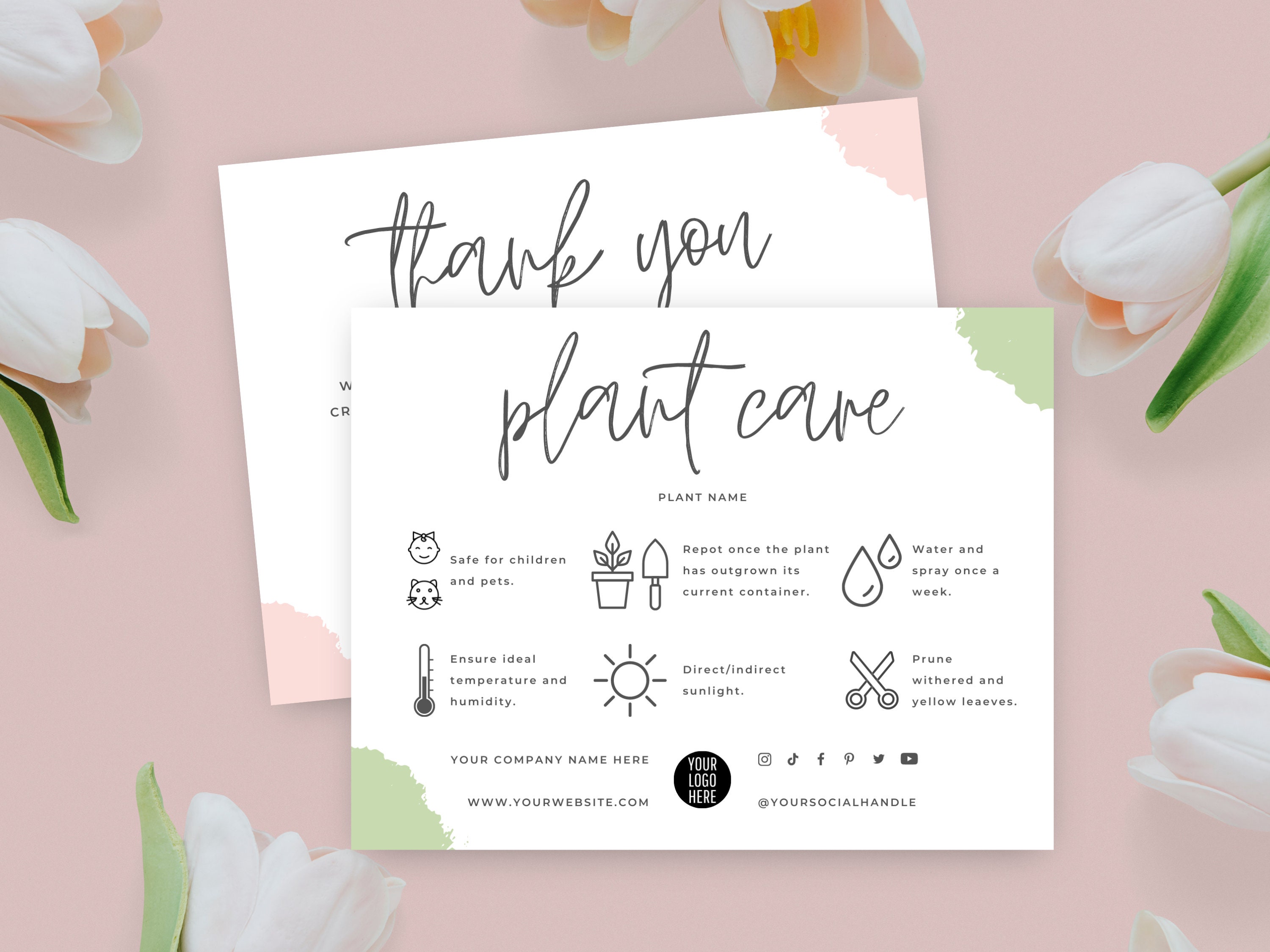 Editable Plant Care Card Template Succulent Care Cards Plant - Etsy Canada