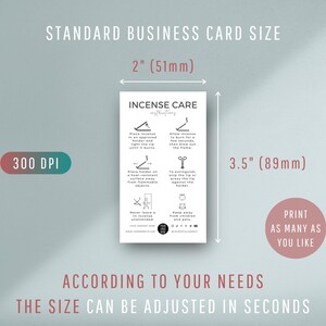 Incense Care Card Template, Aromatherapy Scented Stick User Guide ...