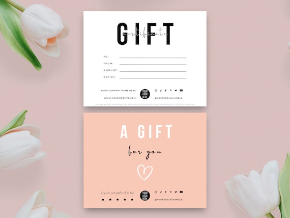Editable Gift Certificate Template Gift Card Template Small - Etsy