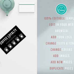 Editable Coffee Loyalty Card Template, Coffee Shop Stamp Card Design ...