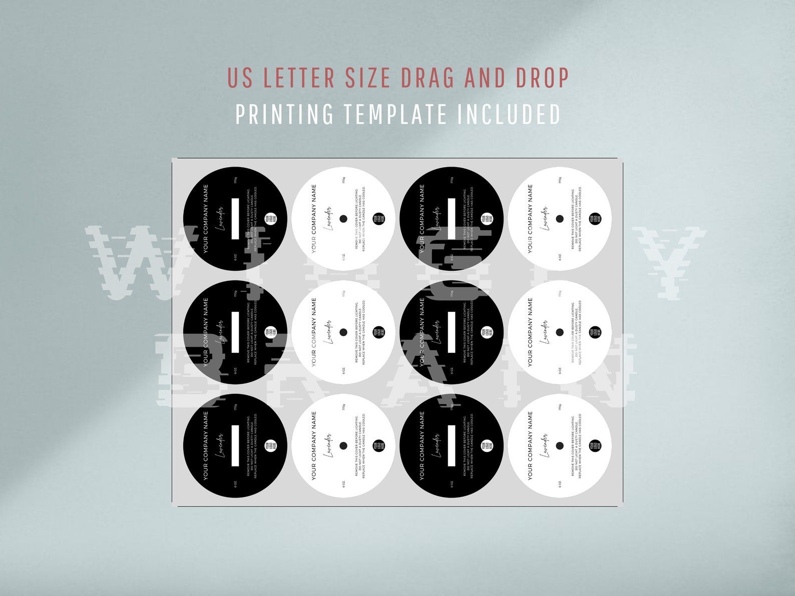Candle Dust Cover Template Editable Printable Candle Dust Etsy