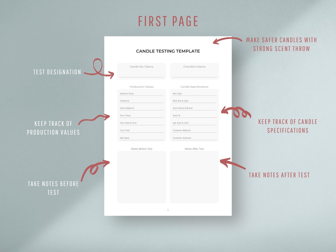 Candle Testing Template Printable Candle Burn Test Log Sheet - Etsy
