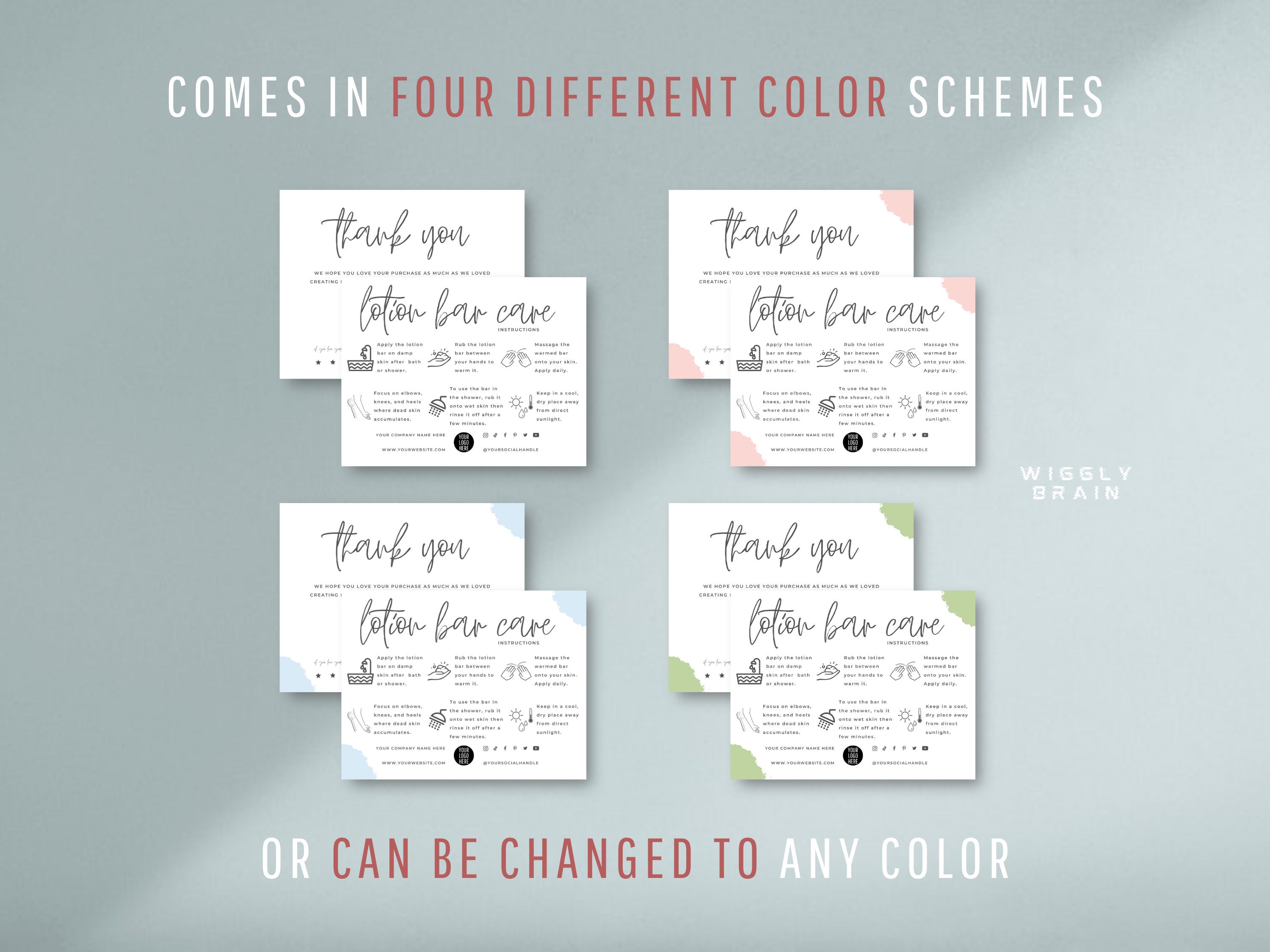 Editable Solid Lotion Application Guide, Lotion Bar Care Card Template ...