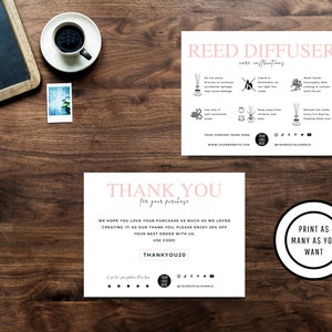 Editable Reed Diffuser Care Card Template, Reed Diffuser Care ...