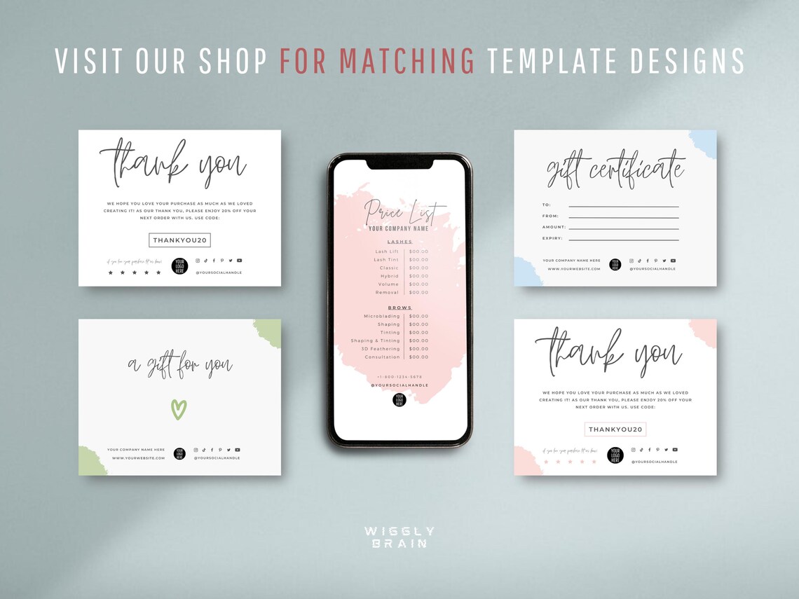 Editable Vinyl Price List Template, Printable Pricing Sheet, Beauty ...