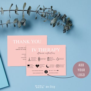 Editable IV Therapy Aftercare Card Templates, IV Hydration Post Care ...