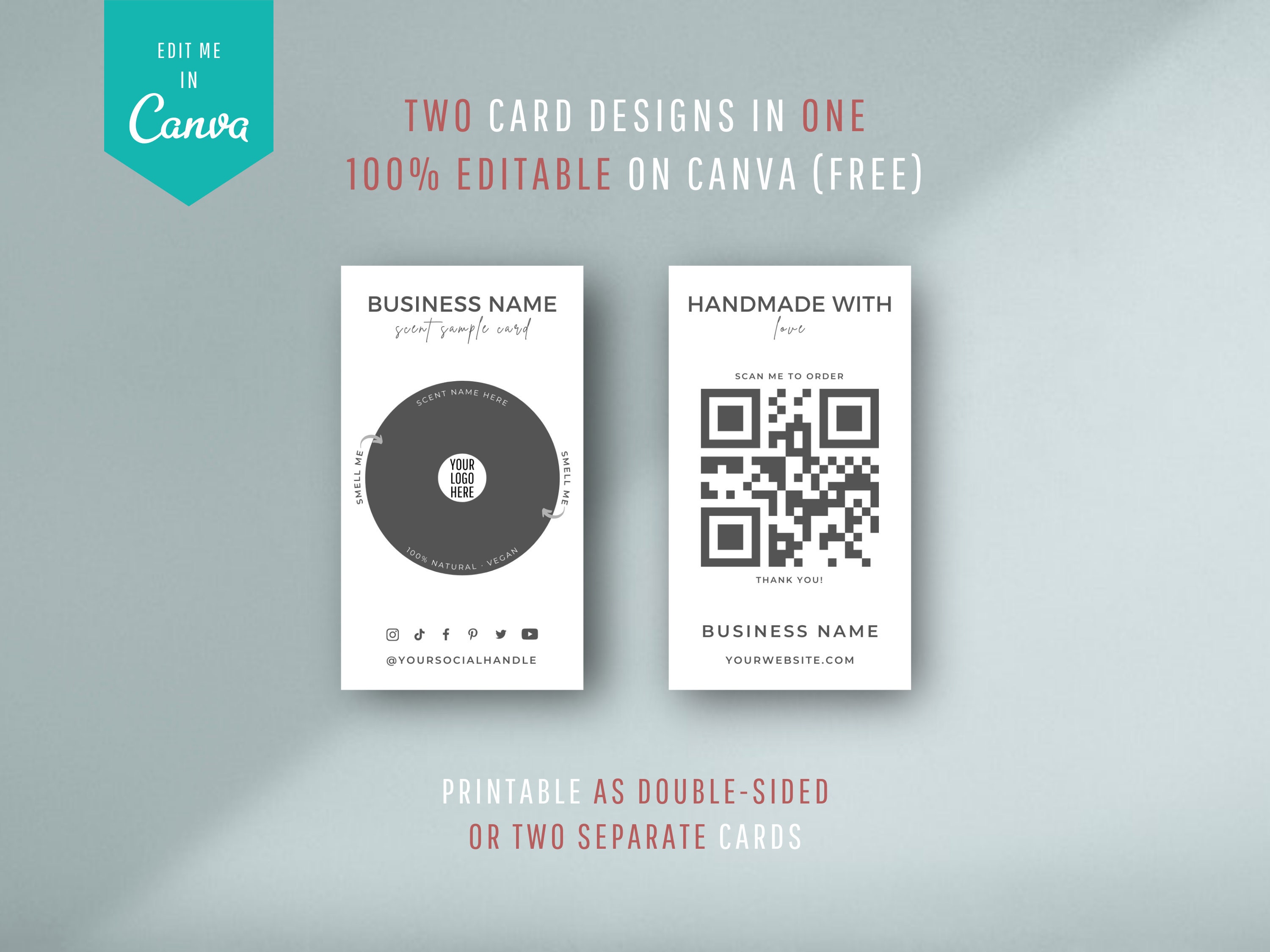 Editable Candle Sample Card Template Printable Smell Sample - Etsy