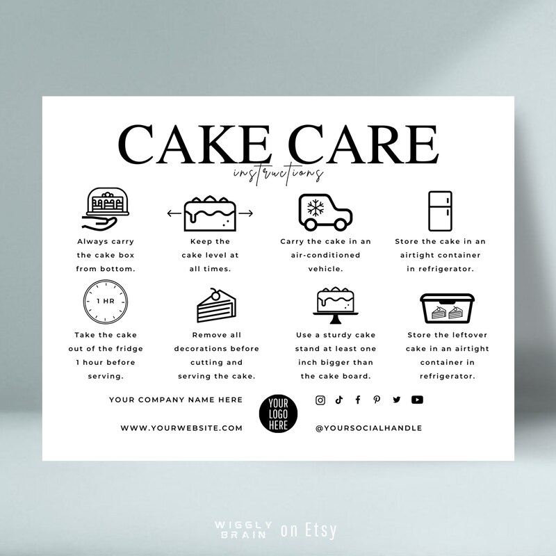 Storing Cake Instructions - Etsy