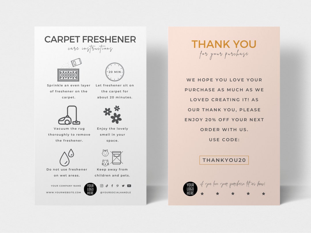 Carpet Freshener Instructions Template, Editable Rug Scented Powder ...