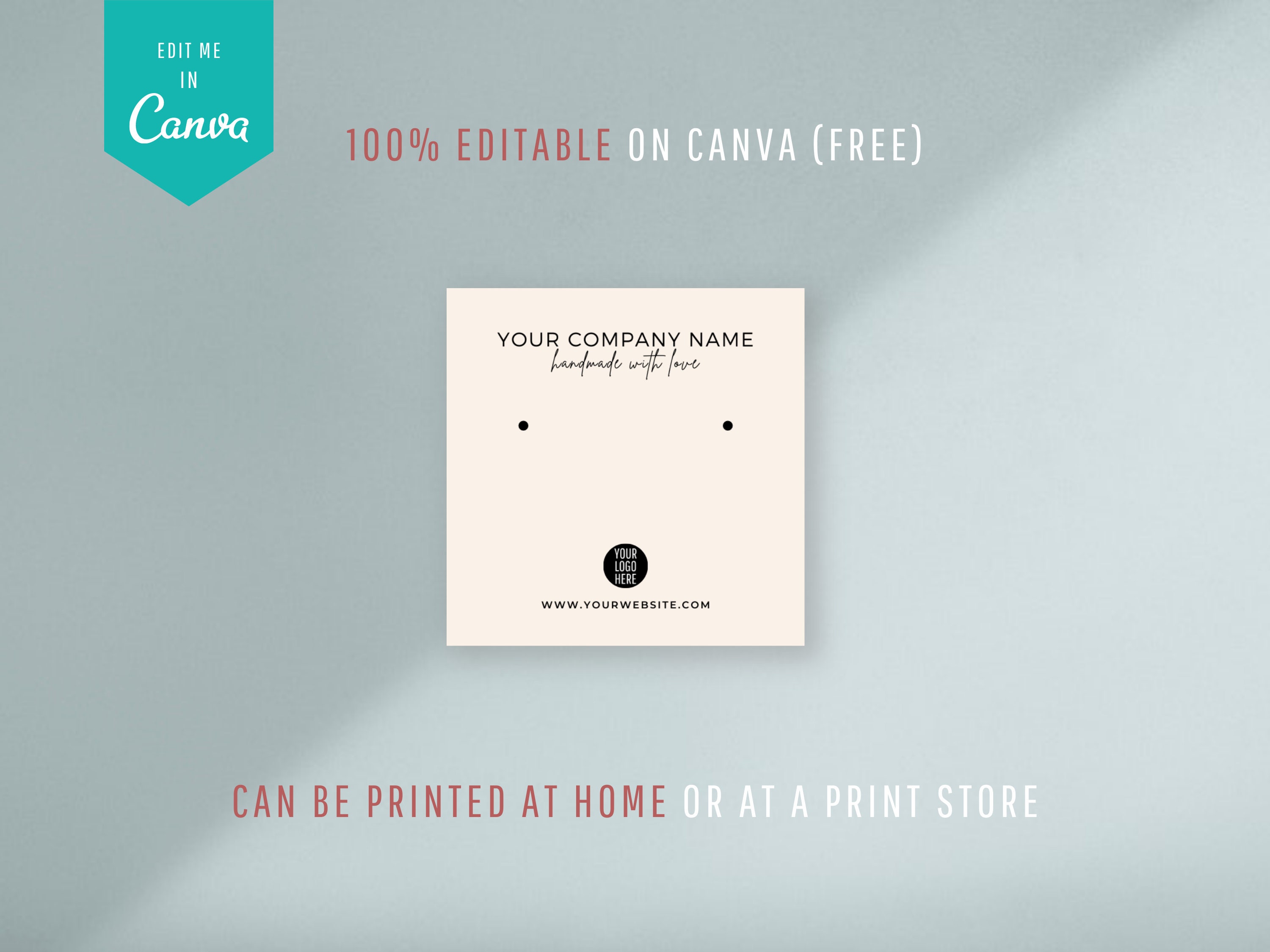 Printable Earring Card Templates Editable Earring Display | Etsy