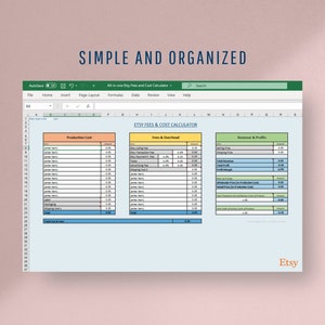 All-in-one Etsy Fee Calculator Small Business Spreadsheet - Etsy