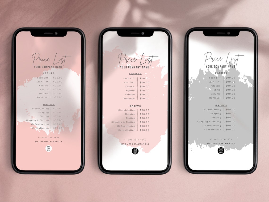 Editable Instagram Price List, DIY Insta Story Pricing List Template ...