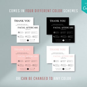 Editable Facial Aftercare Card Template, Facial Treatment Post Care ...
