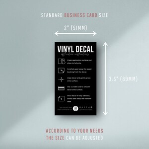Vinyl Instructions Card Template, Editable Vinyl Decal Application Care ...