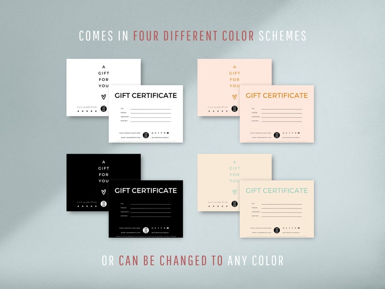 Editable Gift Certificate Template Printable Gift Card Gift - Etsy