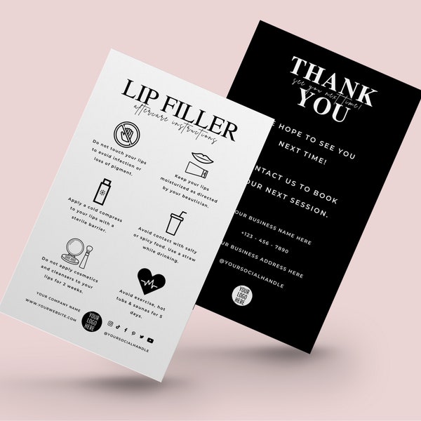 Lip Filler Aftercare Cards - Etsy