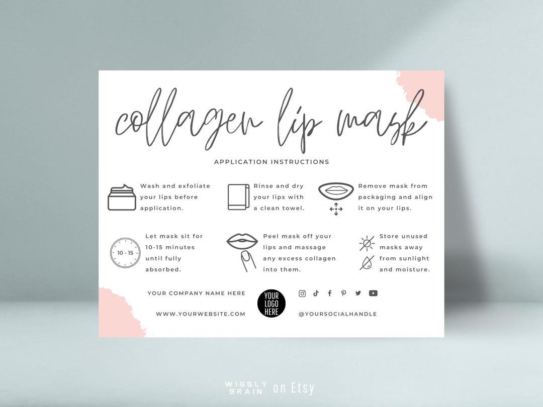 Collagen Lip Mask Application Guide, Hydrating Gel Lips Mask Care ...