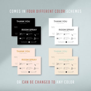 Room Spray Care Card Template, Printable Room Mist Care Instructions ...