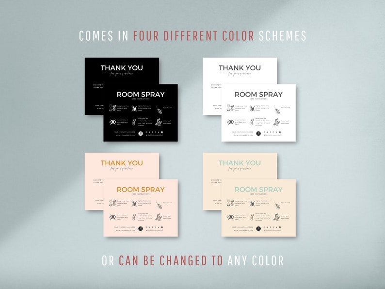 Room Spray Care Card Template Printable Room Mist Care | Etsy