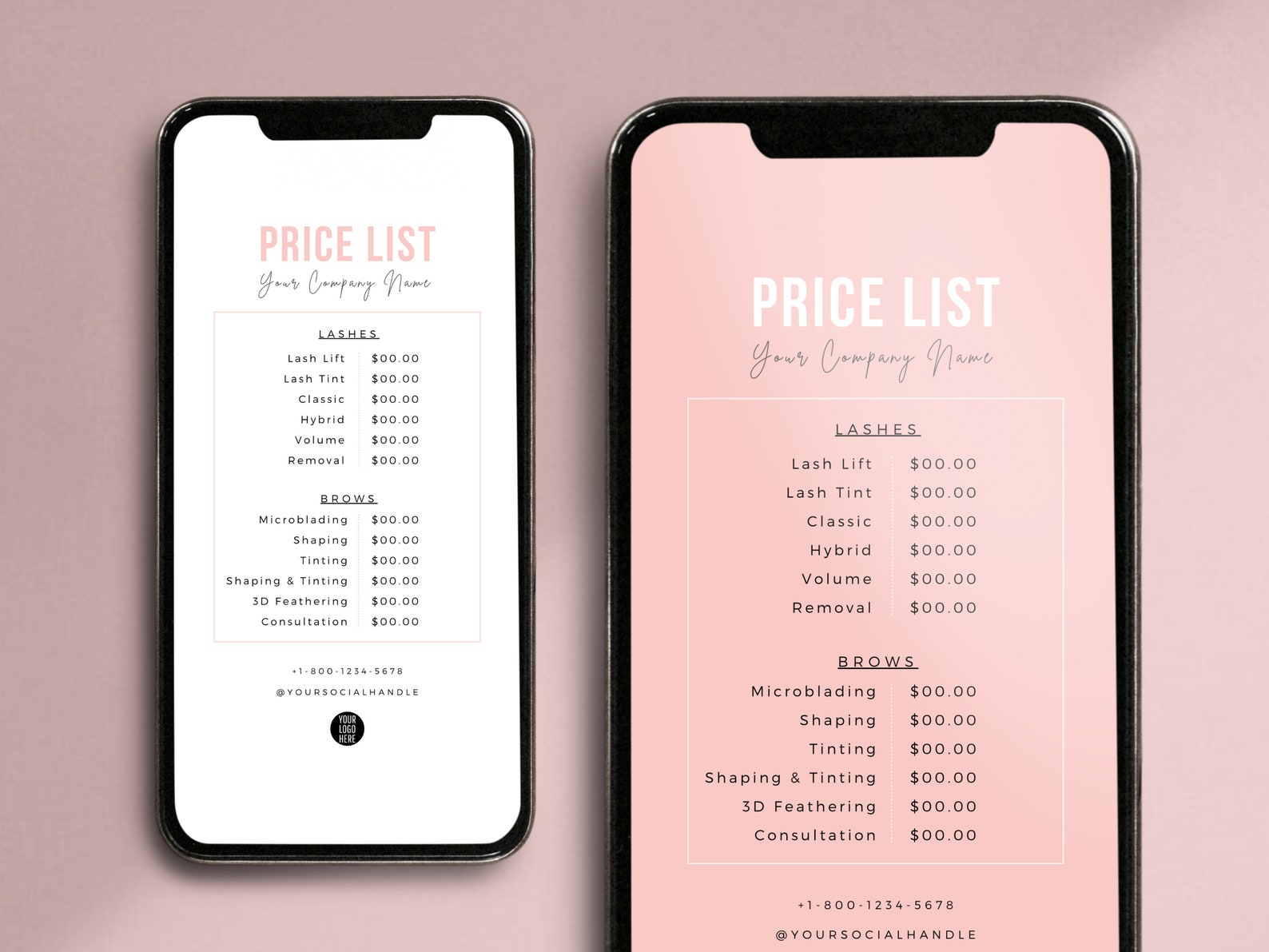 Instagram Price List, Editable Insta Story Pricing List Template ...