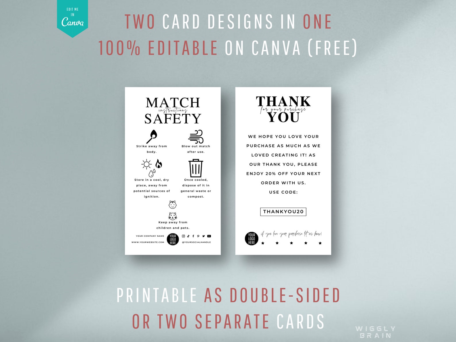 Match Safety Instructions Card Template, Safety Matches Care Guide ...