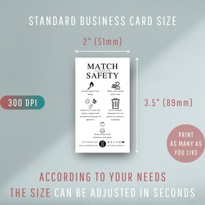 Match Safety Instructions Card Template, Safety Matches Care Guide ...