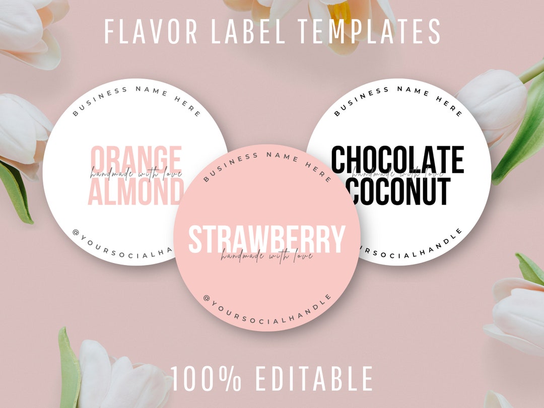 Editable Flavor Label Template, Scent Name Product Labels, Custom Food ...