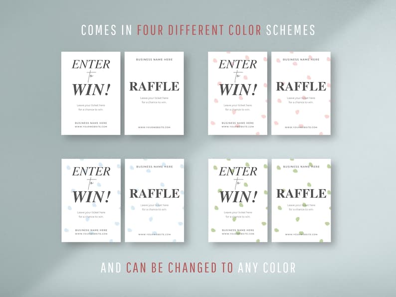 Raffle Sign Template, Editable DIY Enter to Win Poster, Business Event ...