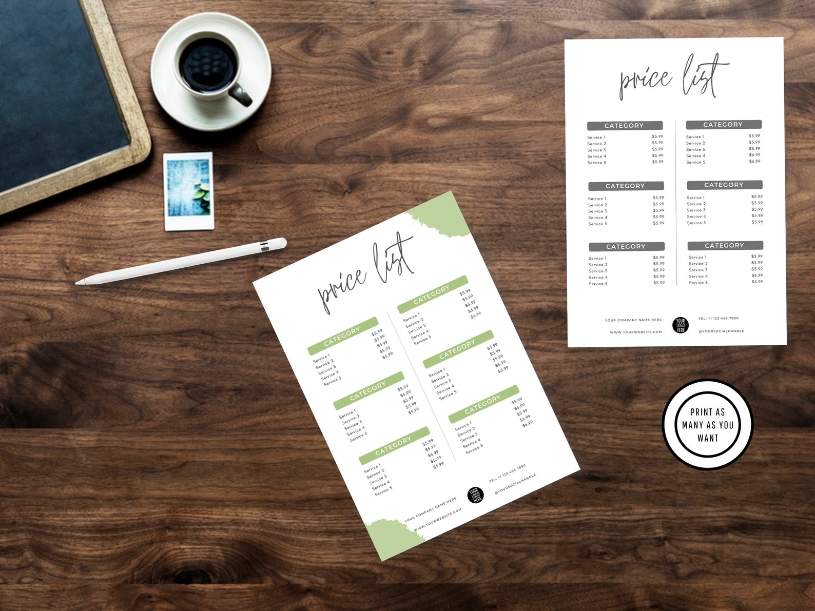 Editable Vinyl Price List Template, Printable Pricing Sheet, Beauty ...