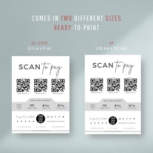 QR Code Sign Template, Scan to Pay Payment Sign, Custom Venmo QR Code ...