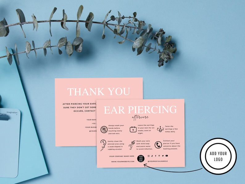 Editable Ear Piercing Aftercare Template Piercing Guide | Etsy