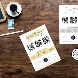 QR Code Sign Template, Scan to Pay Payment Sign, Custom Venmo QR Code ...
