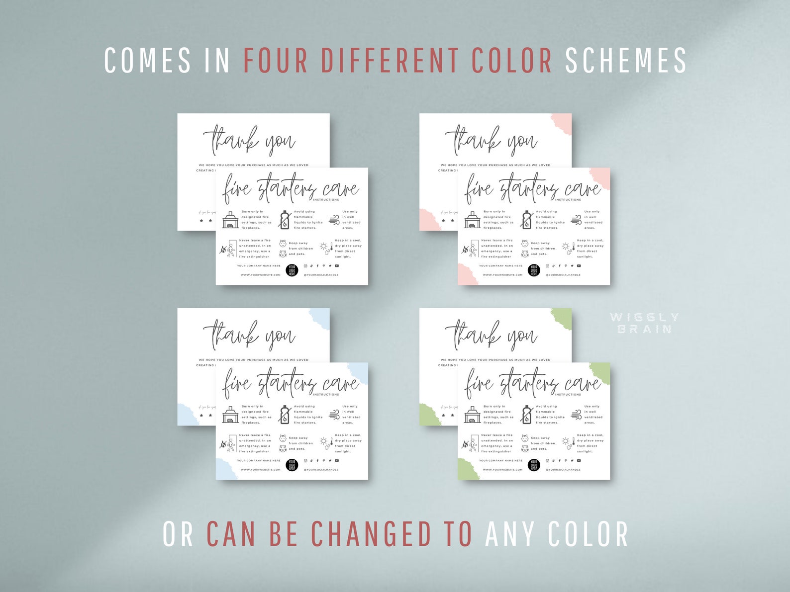 Fire Starters Care Guide Template, Editable Wax Firelighters Care Card ...
