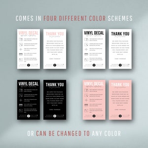 Vinyl Instructions Card Template, Editable Vinyl Decal Application Care ...