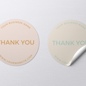 Thank You Box Sticker Template, Editable Packaging Round Label ...