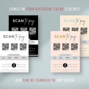 QR Code Sign Template, Scan to Pay Payment Sign, Custom Venmo QR Code ...