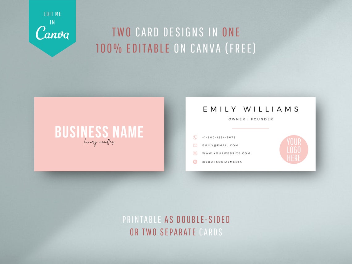 Editable Chic Candle Business Card Template Business Card - Etsy