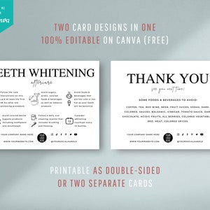 Teeth Whitening Aftercare Template, Editable Teeth Whitening Post Care ...