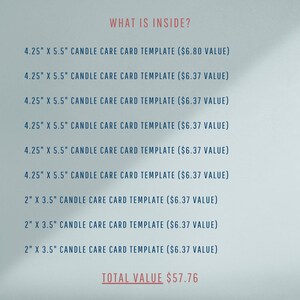 Candle Care Card Template Bundle, Candle Branding Kit, Candle Care ...