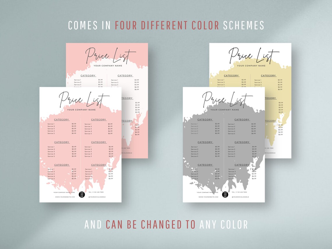 Editable Vinyl Price List Template Printable Pricing Sheet - Etsy