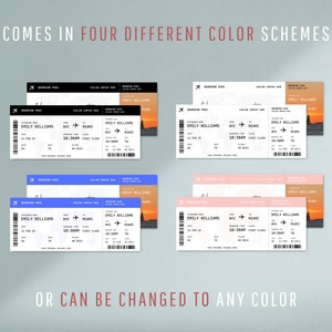 Editable Airline Ticket Template, Boarding Pass Gift, Surprise Flight ...