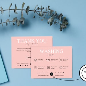 Editable Washing Instructions Card Template, Clothing Care Cards ...