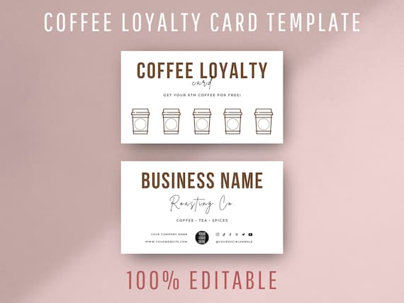 Editable Coffee Loyalty Card Template Coffee Shop Stamp Card | Etsy