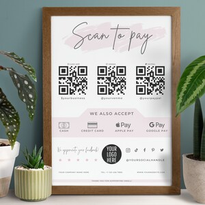 QR Code Sign Template, Scan to Pay Payment Sign, Custom Venmo QR Code ...