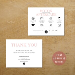 Editable Botox Aftercare Card Template, Filler Procedure Post Care ...
