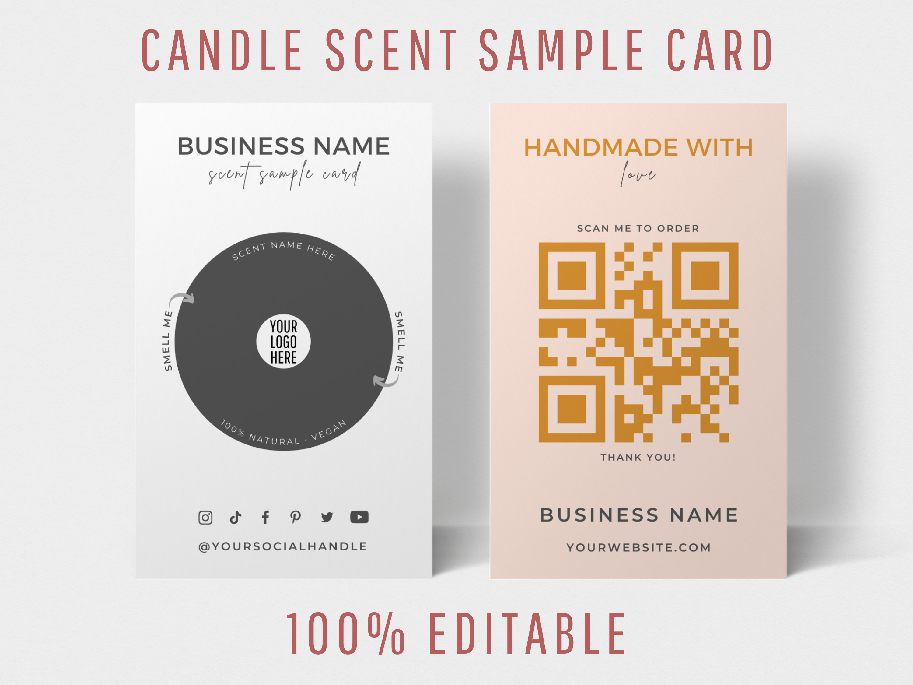Editable Candle Sample Card Template Printable Smell Sample - Etsy