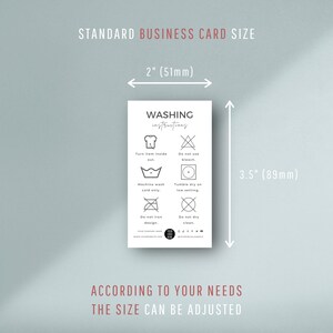 Editable Washing Instructions Card Template, Clothing Care Cards ...