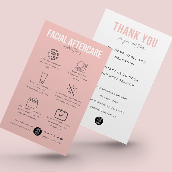 Facial Aftercare Card - Etsy