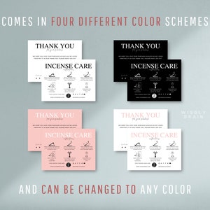Editable Incense Care Card Template, Scented Stick User Guide, Herbal ...
